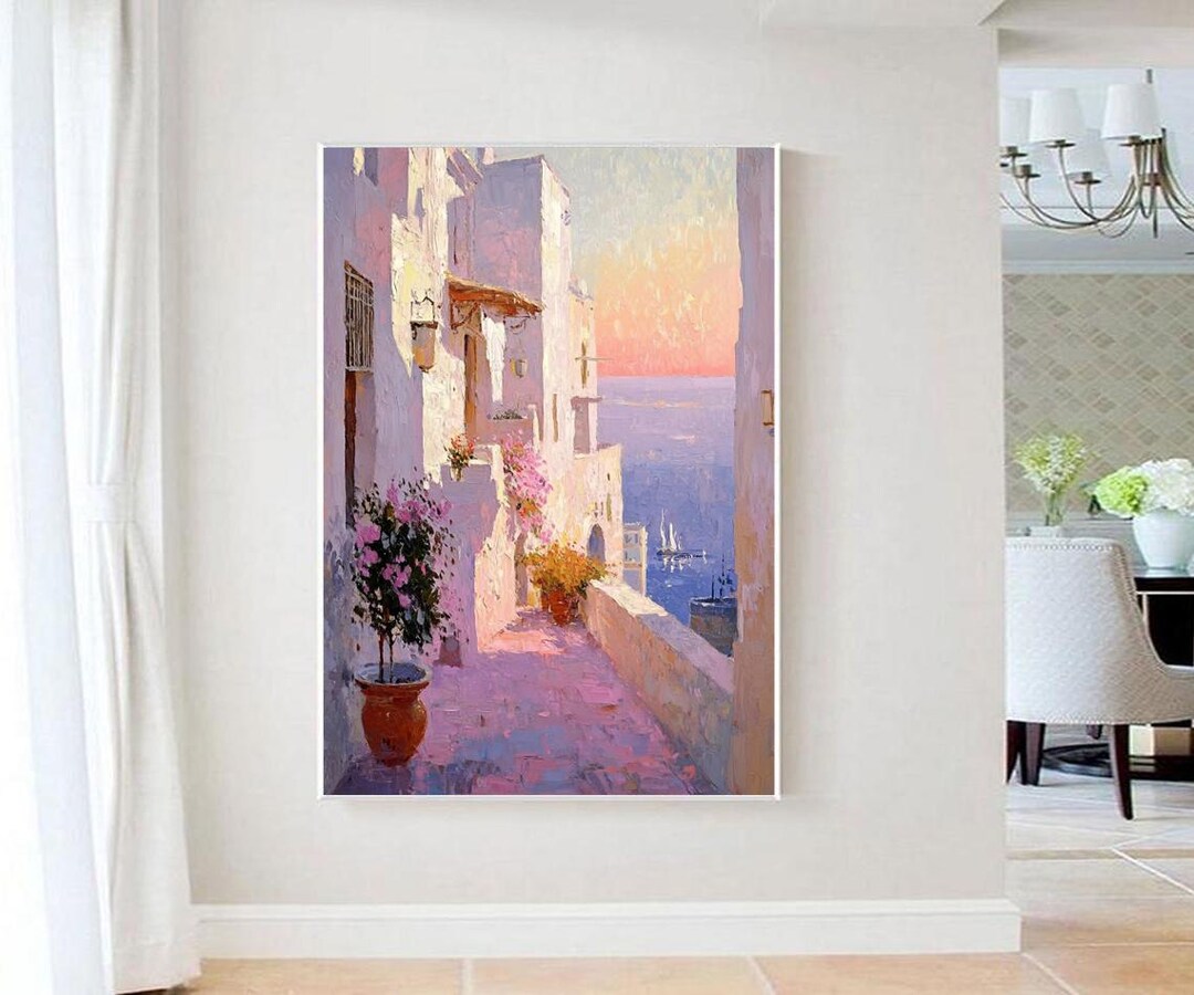 Mediterranean Scenery Painting,oversize Painting,large Canvas Painting ...