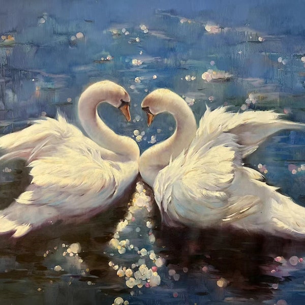 White Swan Painting - Etsy