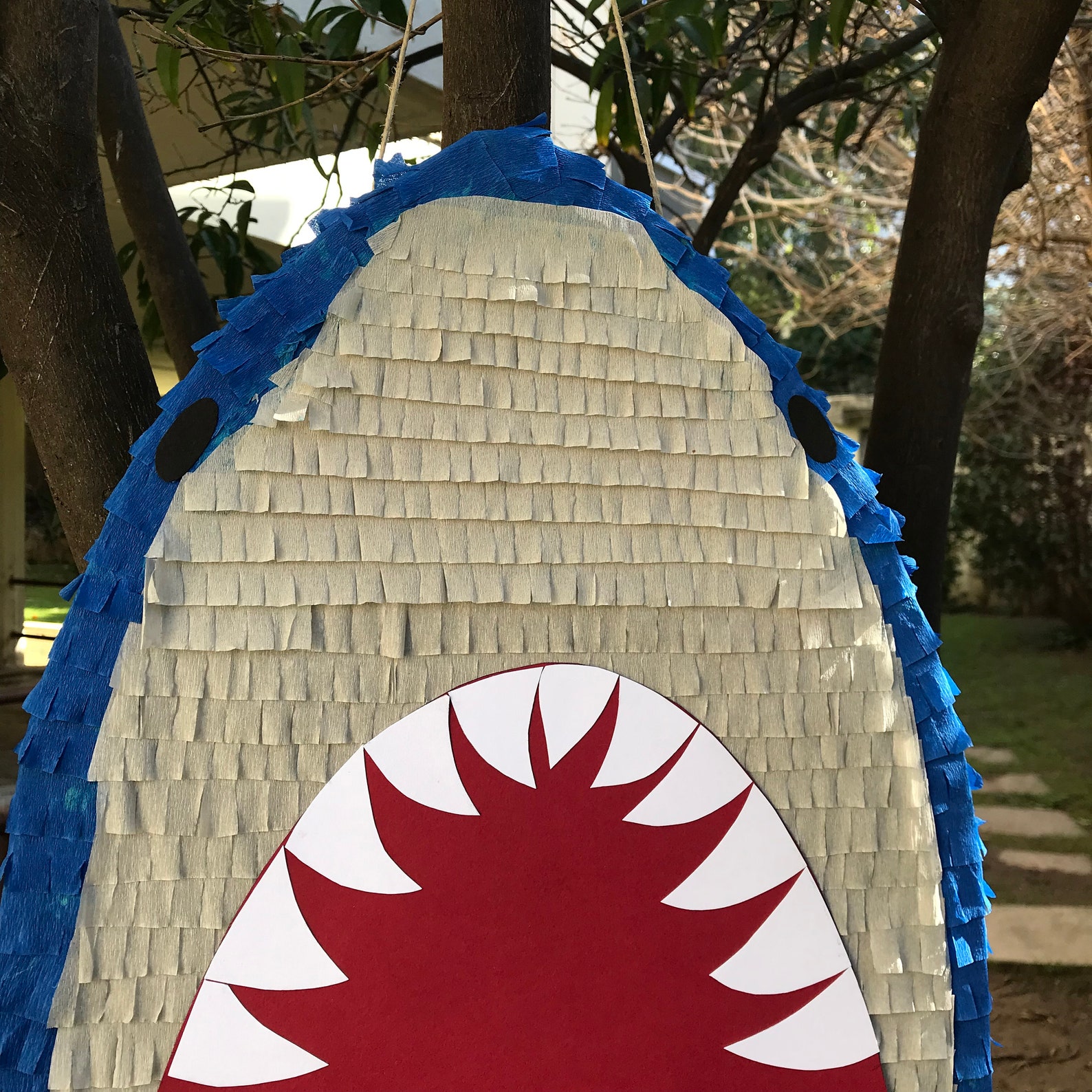 Surfboard Pinata With Shark Jaws for Summer Parties, Jawsome Surfer ...