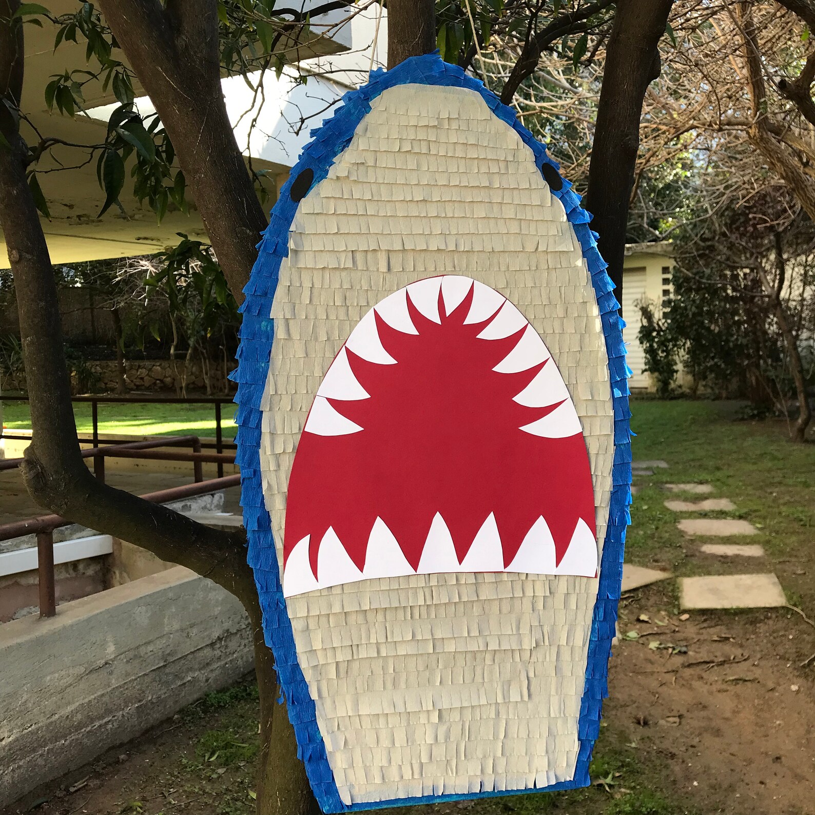 Surfboard Pinata With Shark Jaws for Summer Parties, Jawsome Surfer ...