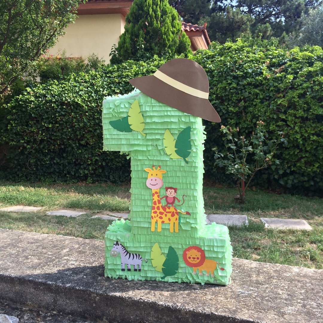Safari Number One Pinata, Jungle 1st Birthday Pinata - Etsy