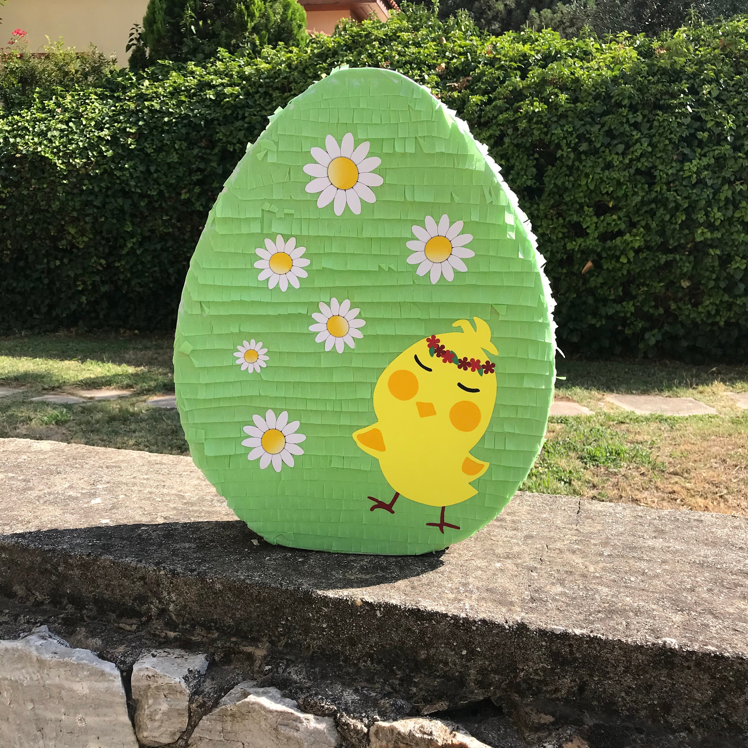 Easter Egg Chicken Pinata With Daisies, Spring Pinata, Easter Egg ...