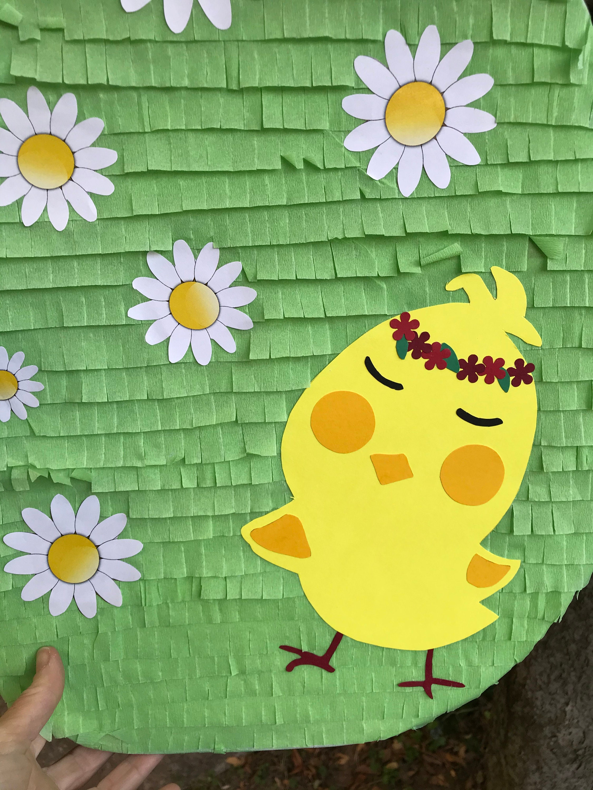 Easter Egg Chicken Pinata With Daisies Spring Pinata Easter - Etsy UK