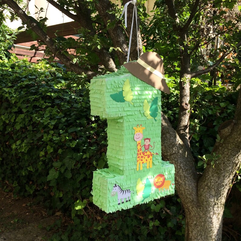 Safari Number One Pinata, Jungle 1st Birthday Pinata - Etsy