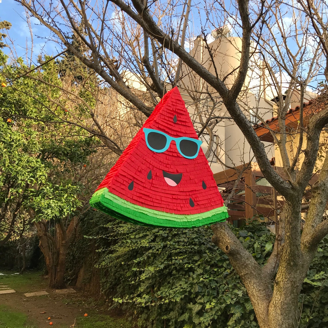 Watermelon Pinata With Sunglasses Watermelon Centerpiece - Etsy