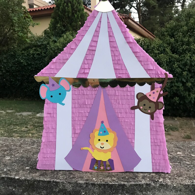 Pastel Circus Pinata With Carnival Animals - Etsy