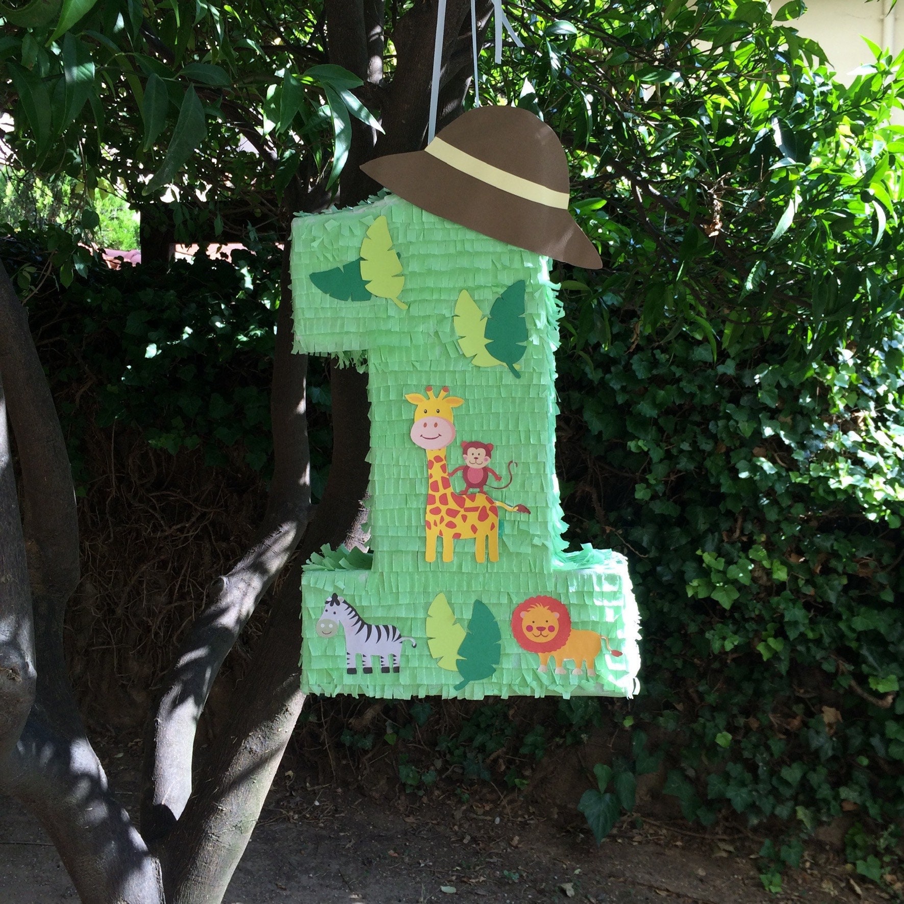 Safari Number One Pinata, Jungle 1st Birthday Pinata - Etsy