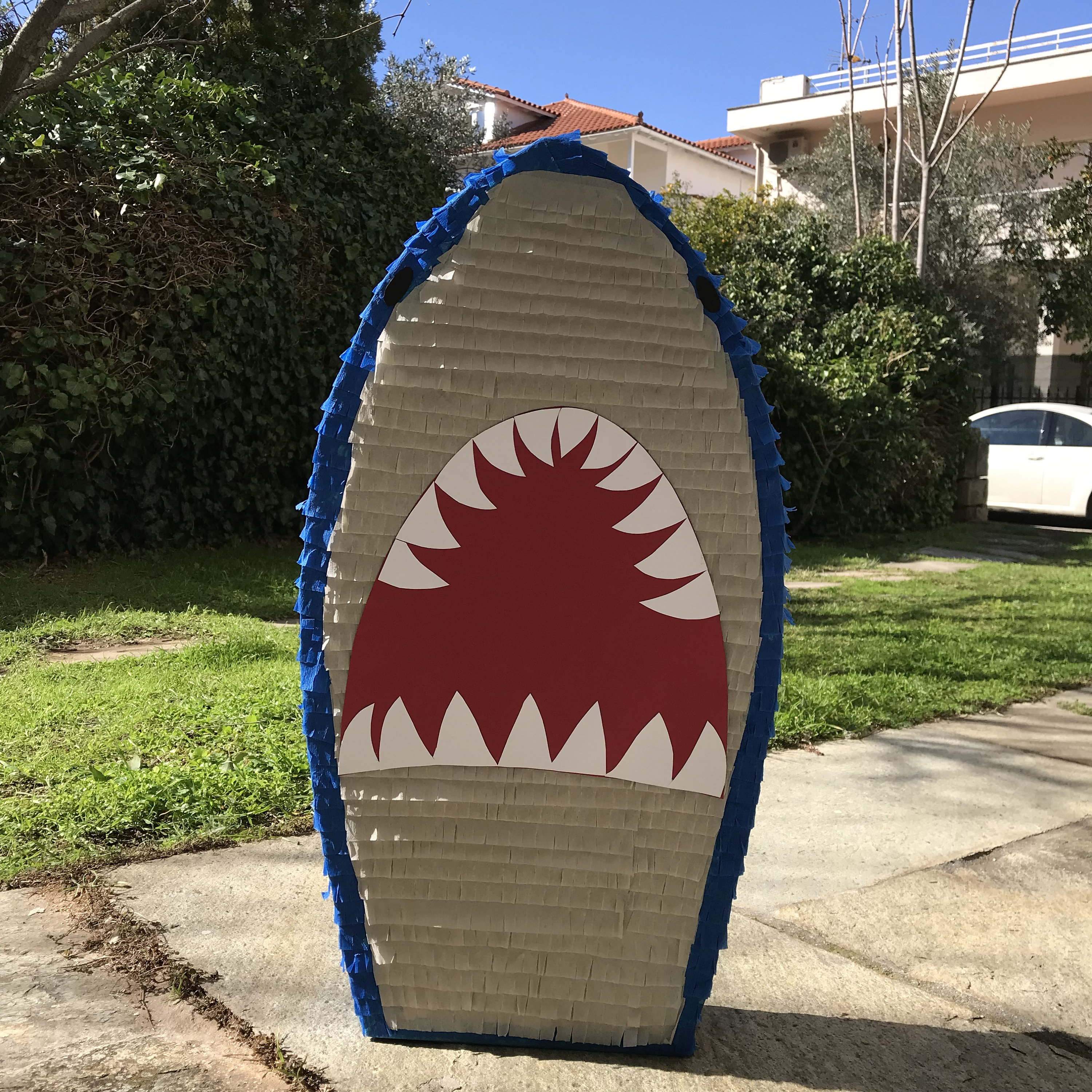 Surfboard Pinata With Shark Jaws for Summer Parties, Jawsome Surfer ...