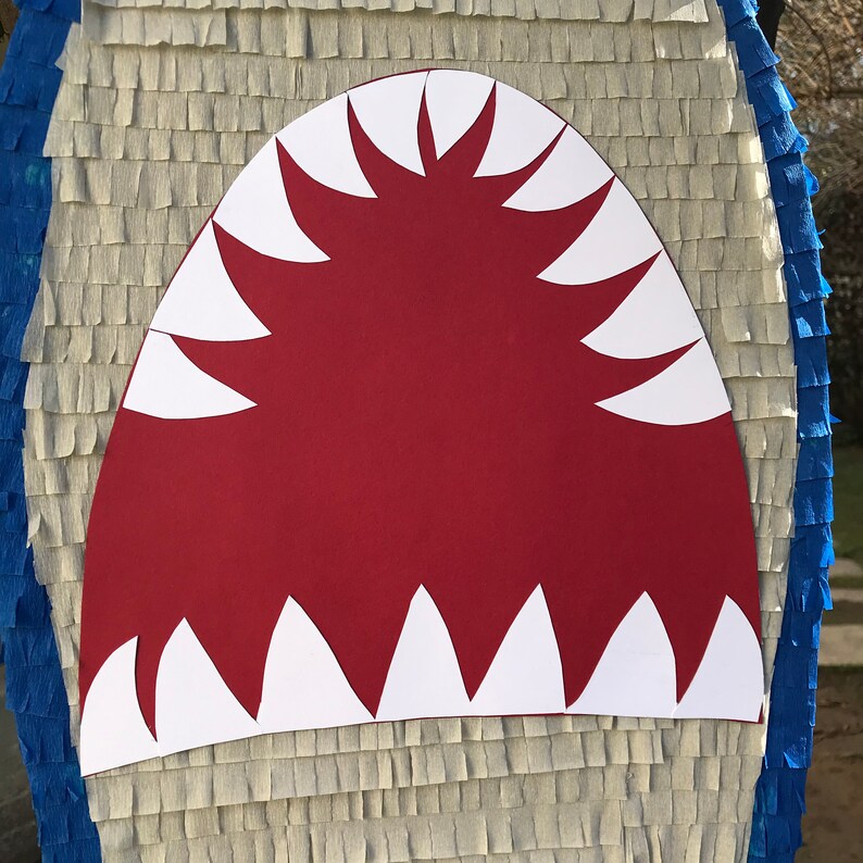 Surfboard Pinata With Shark Jaws for Summer Parties, Jawsome Surfer ...