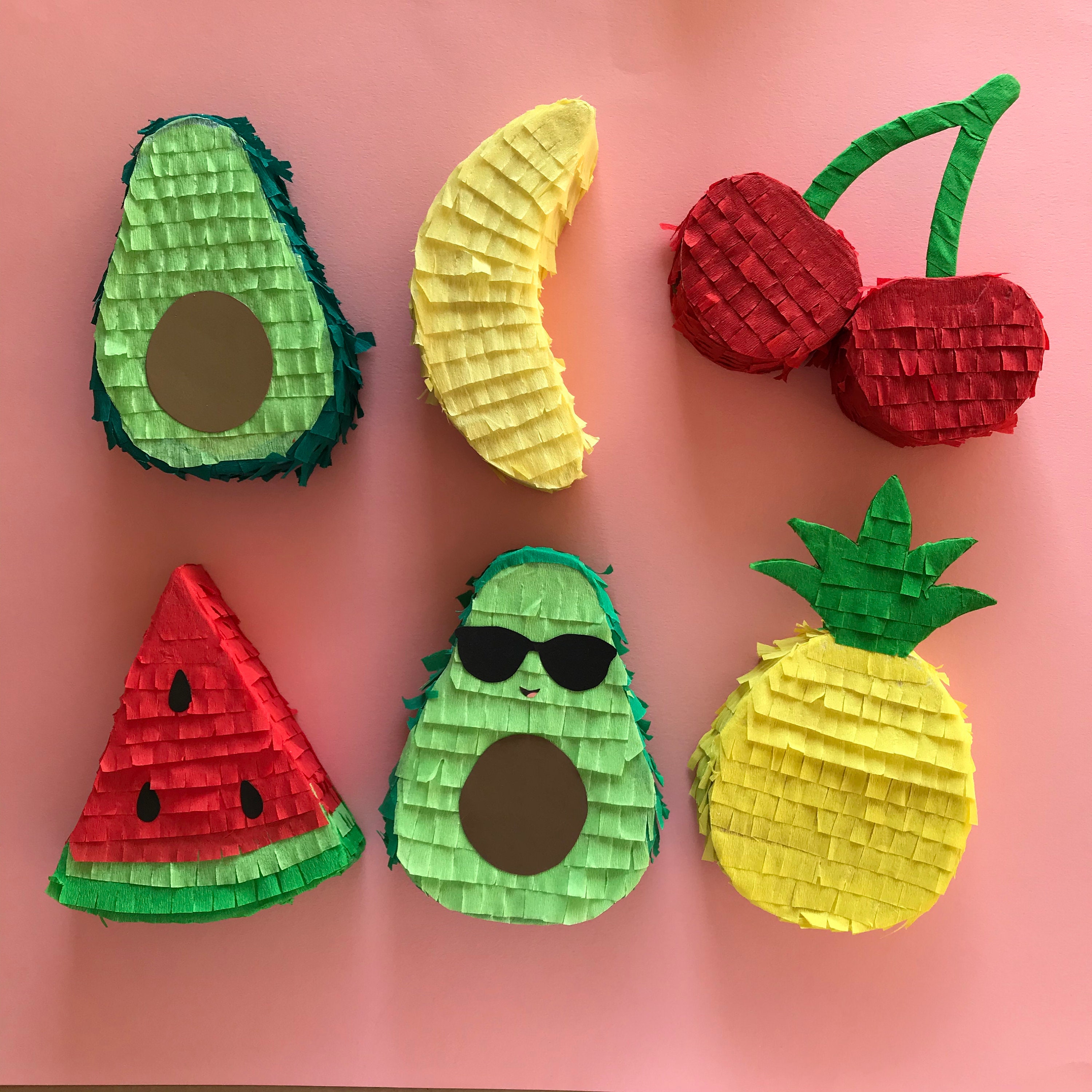 Fruit Mini Pinatas Watermelon Banana Pineapple Avocado - Etsy