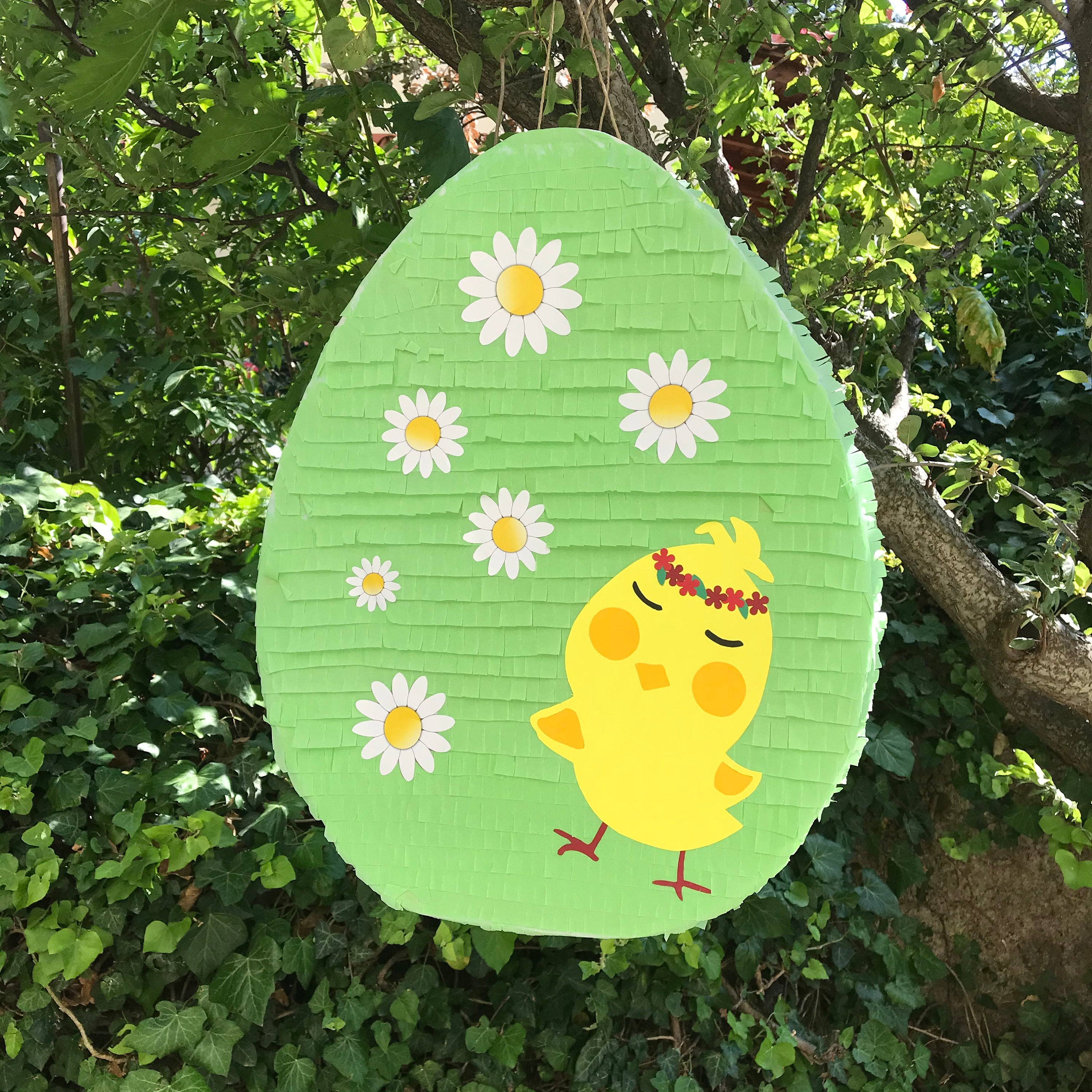Easter Egg Chicken Pinata With Daisies, Spring Pinata, Easter Egg ...