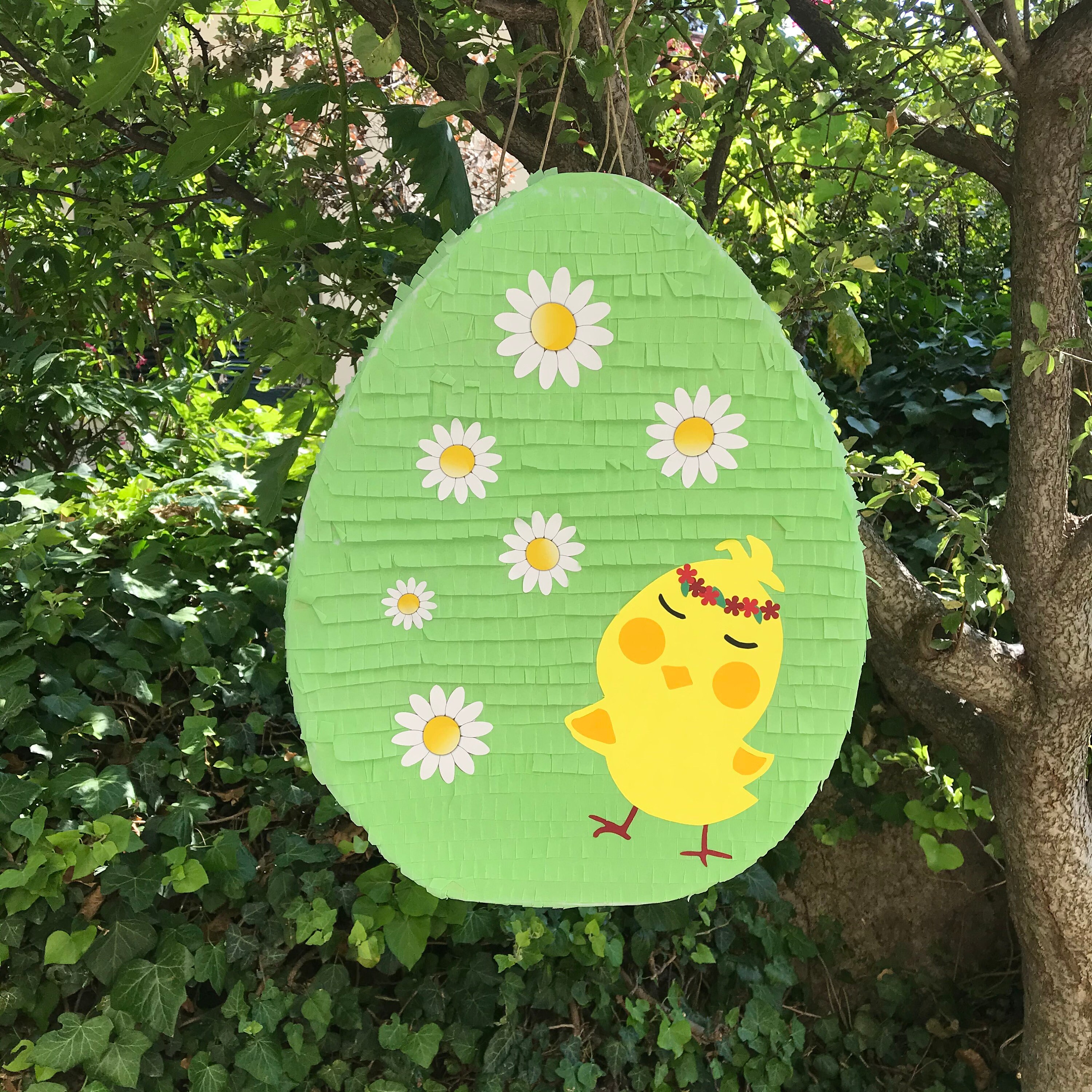 Easter Egg Chicken Pinata With Daisies Spring Pinata Easter - Etsy UK