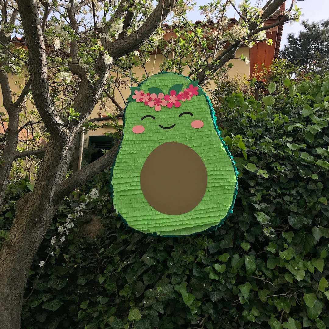 Avocado Pinata With Pink Flowers: Tropical Party Decoration - Etsy