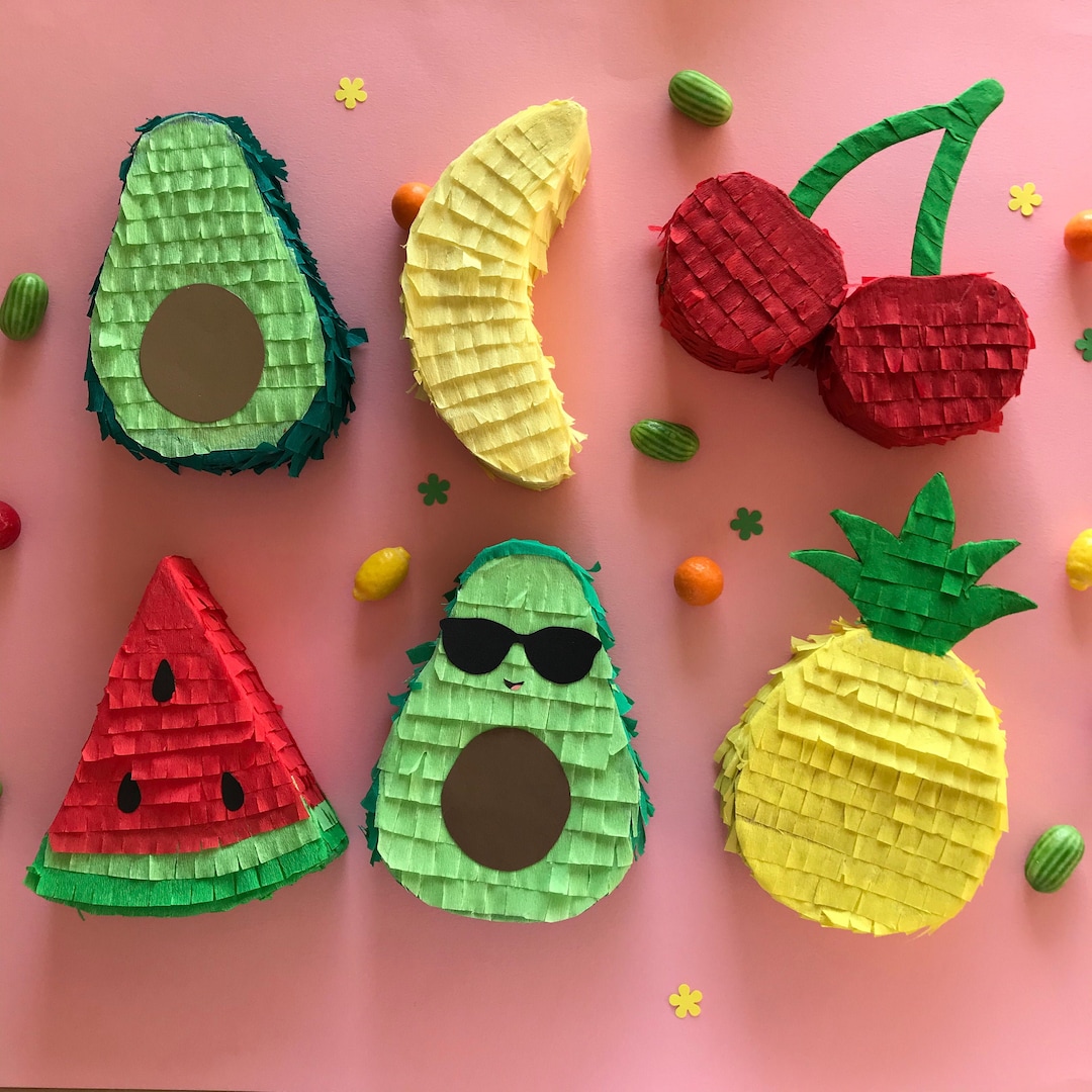 Fruit Mini Pinatas, Watermelon, Banana, Pineapple, Avocado, Cherry Mini ...