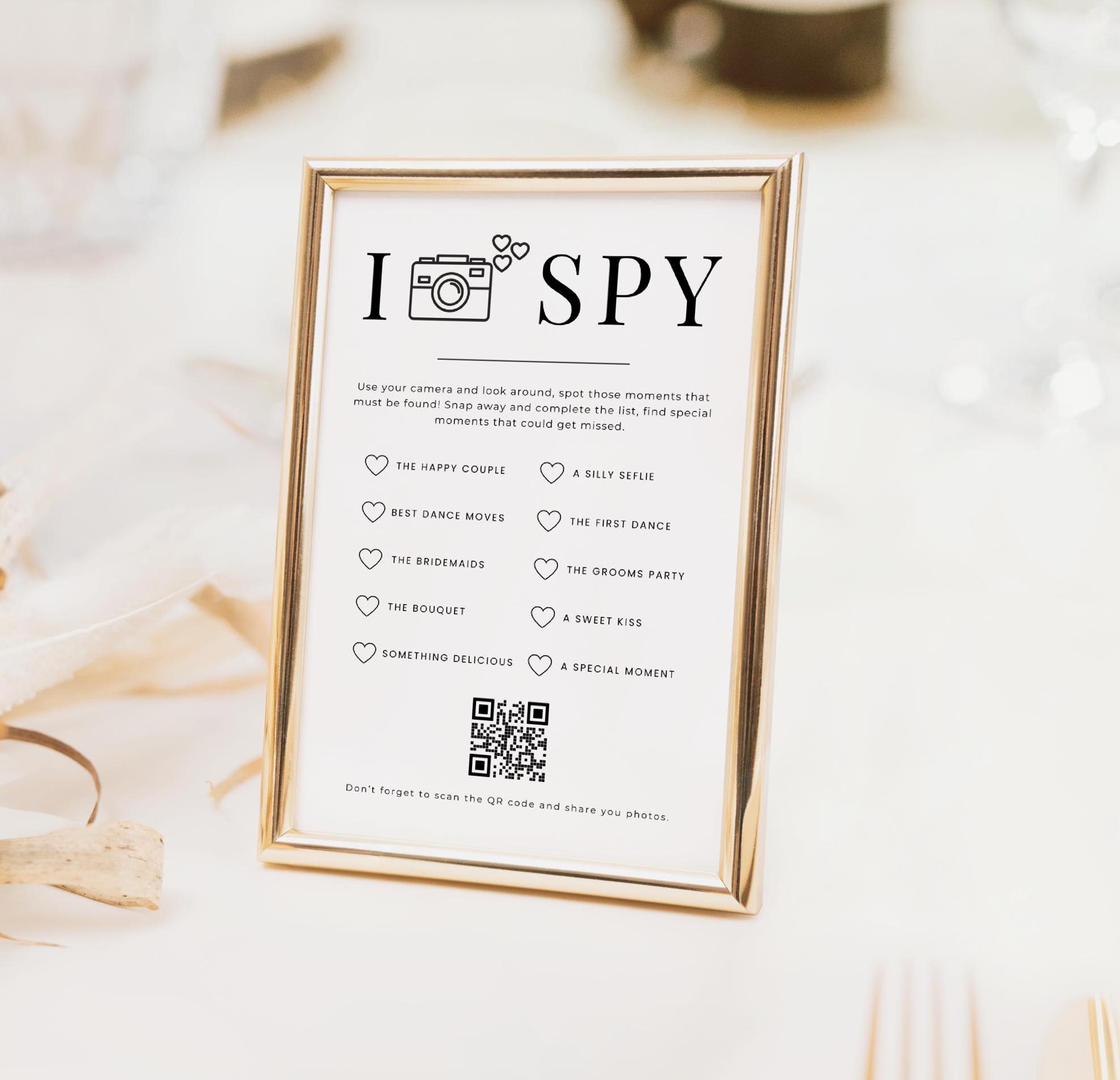 I Spy Wedding Game, Wedding I Spy, Wedding QR Code, Wedding Activities ...
