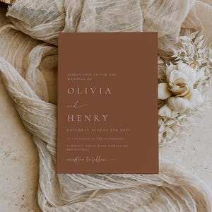 Earth Tone Wedding Invitation Suite: Boho Beige Details Card ...