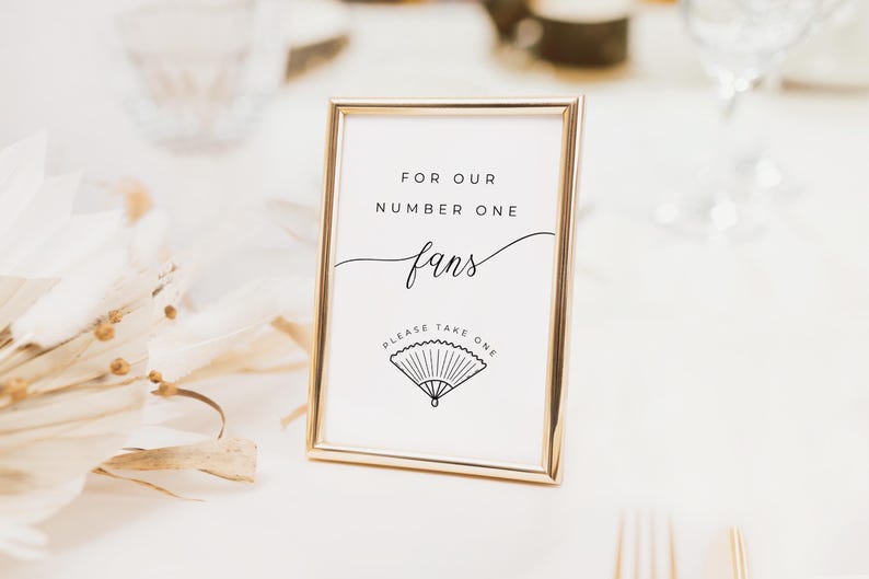 Wedding Fan Sign | Wedding Program Fan | Please Take One | Wedding ...