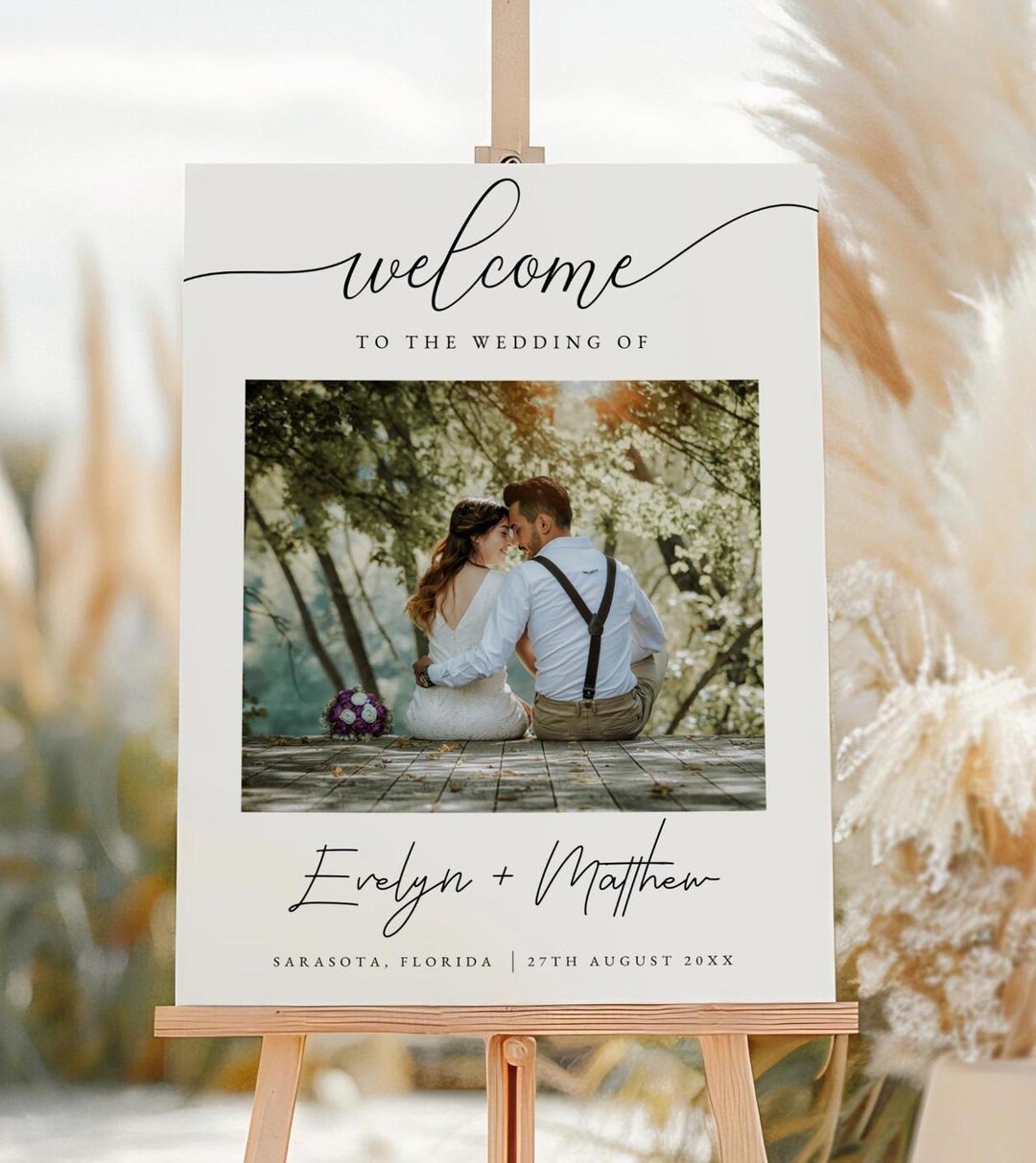 Photo Wedding Welcome Sign, Welcome Wedding Board, Reception Poster ...