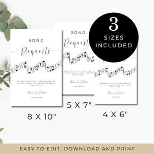 Wedding Song Requests | Printable Song Request Card | A Song Dj Request ...