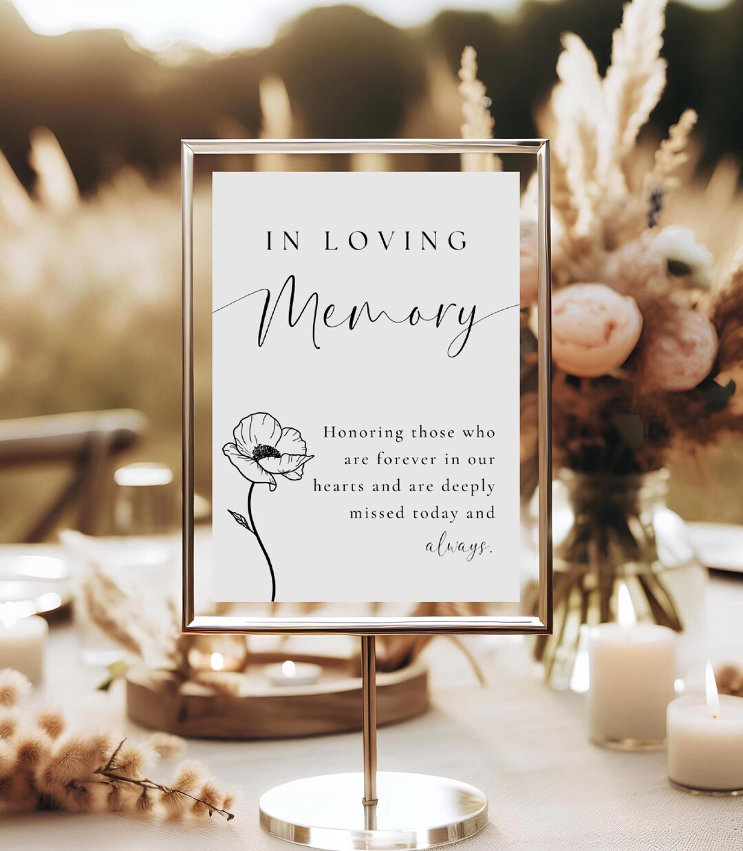 In Loving Memory Table Top Sign - Custom Wedding Decor - Personalized ...