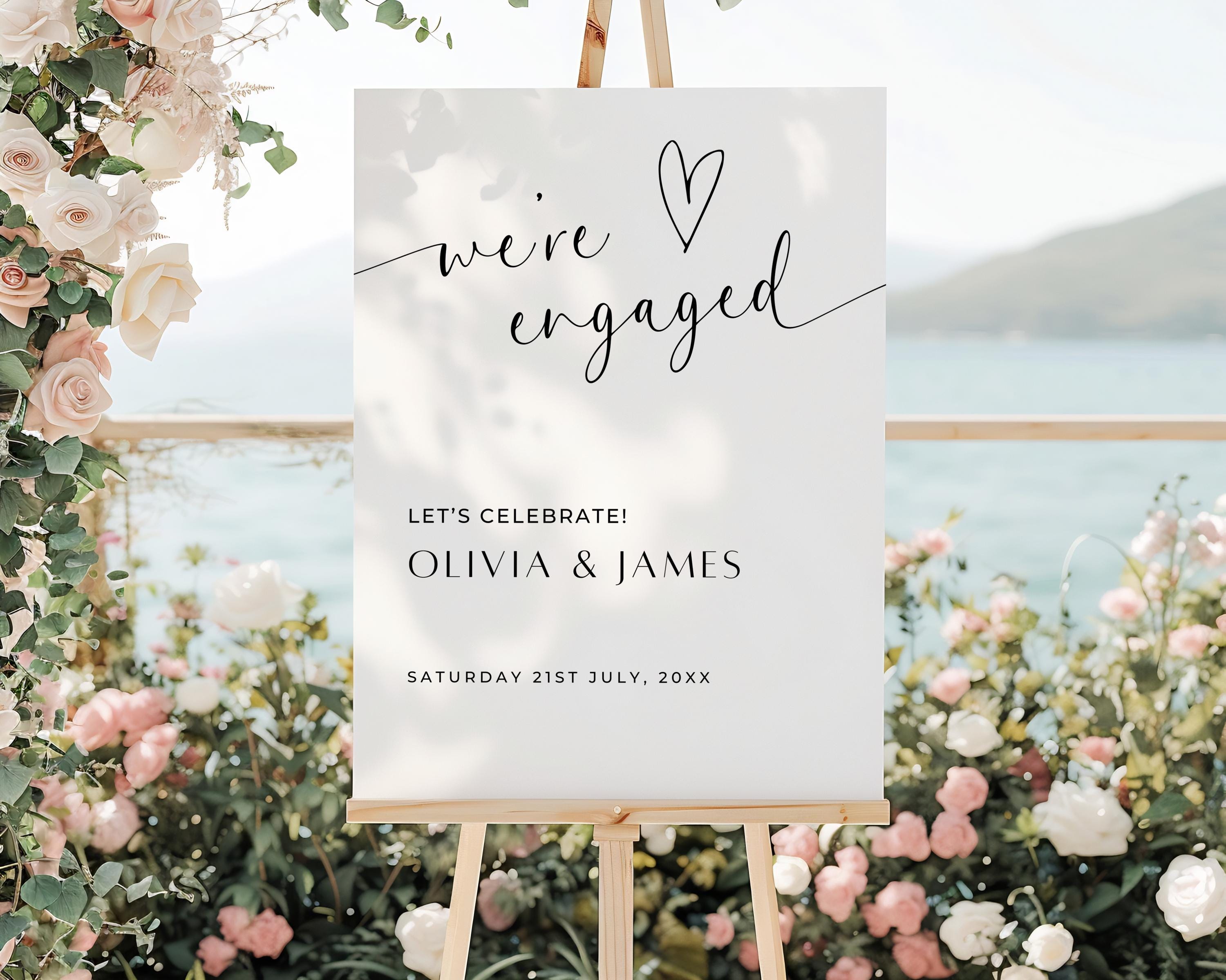 Were Engaged Welcome Sign We're Engaged Sign Template Editable ...