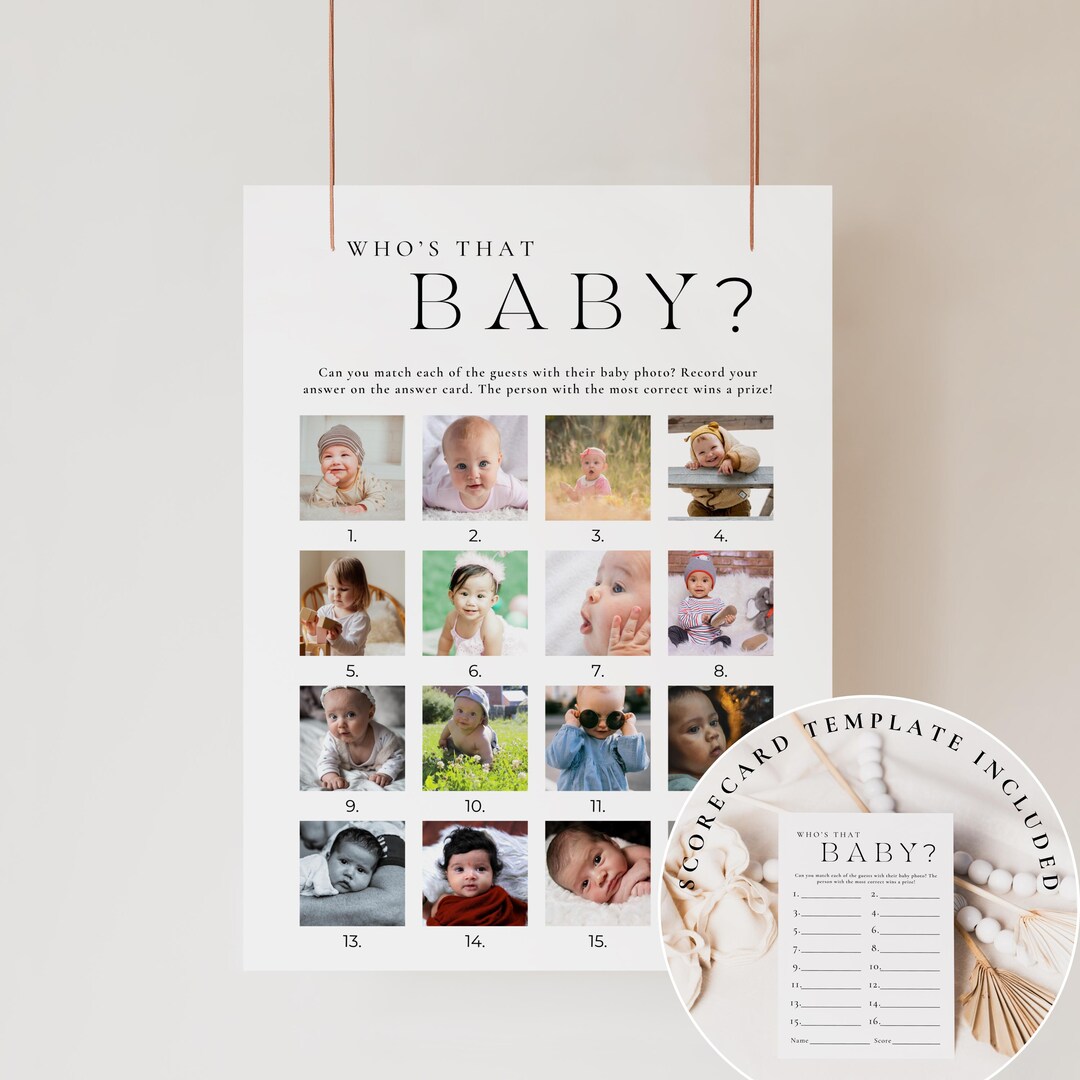 Who's That Baby Photo Game - Baby Photo Guessing Game - Editable ...