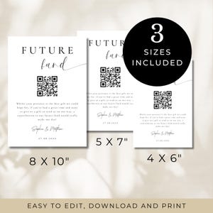Modern Future Fund Wedding Sign: Venmo QR Code Template (digital ...