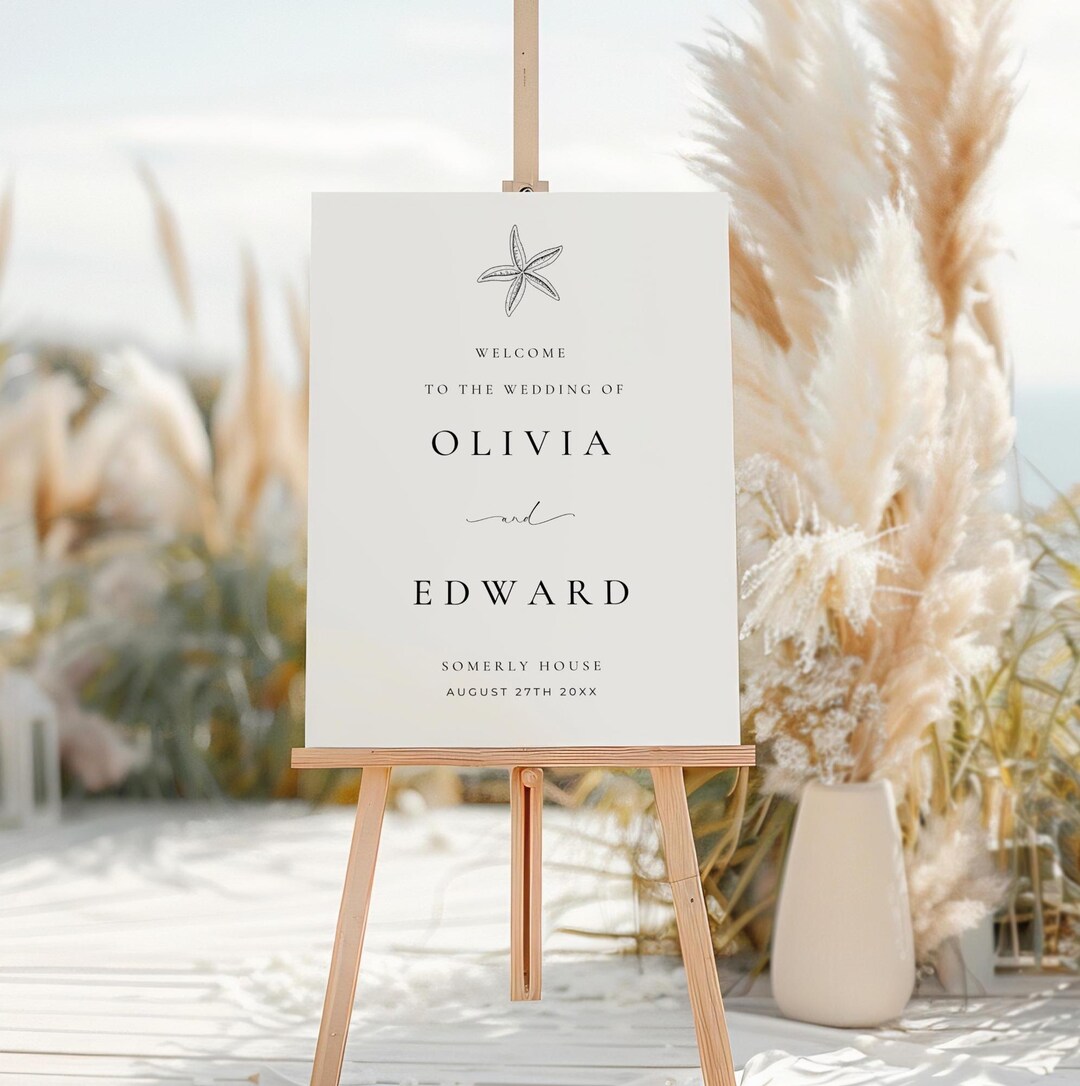 Welcome Wedding Sign Beach Theme | Beach Wedding Welcome Sign | Beach ...