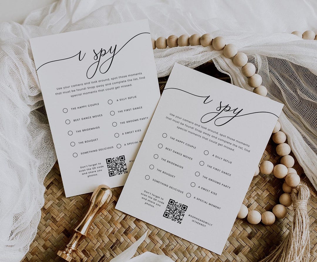I Spy Wedding Game, Wedding I Spy, Wedding Photo Qr Code Sign, Wedding ...