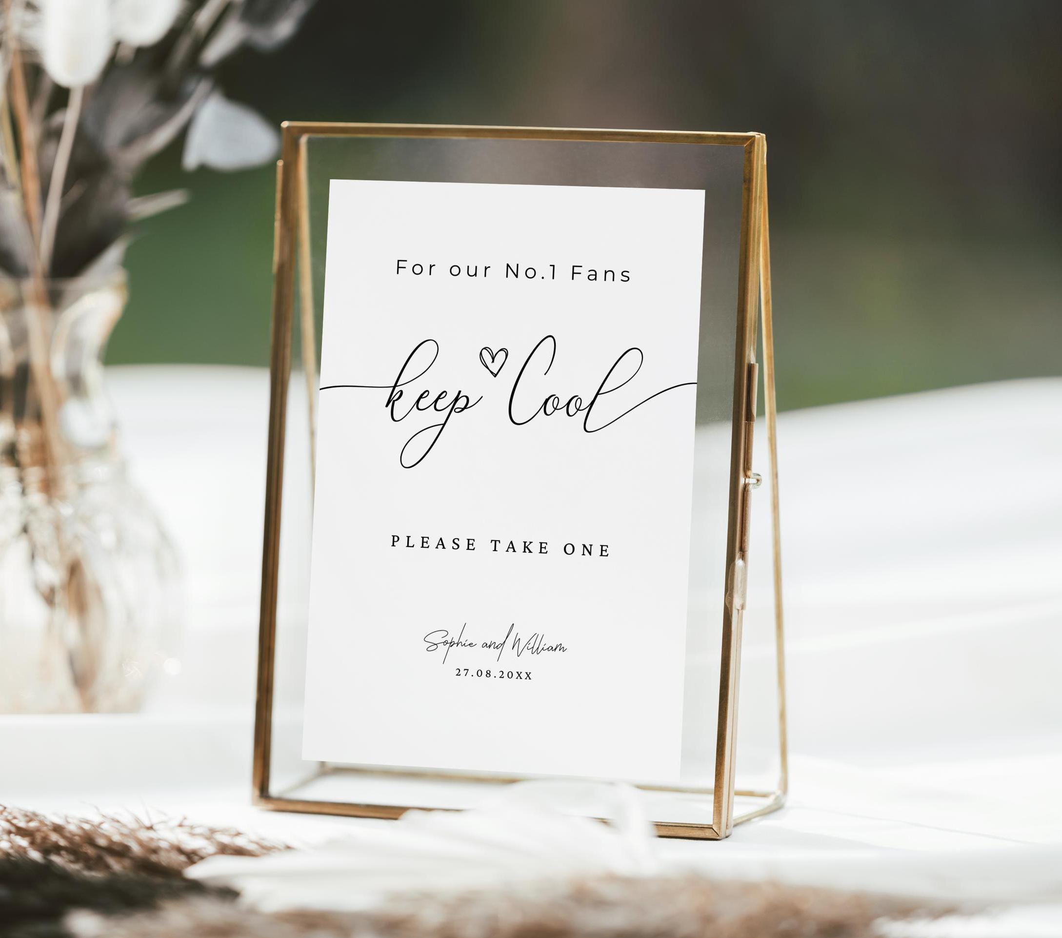 Wedding Fan Sign, Wedding Fans Template, for Our Number One Fans ...