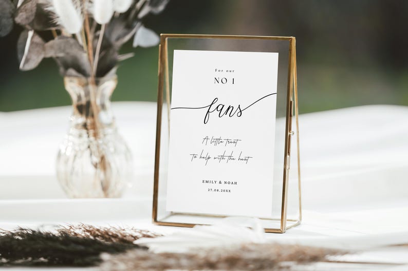 Wedding Fan Sign, Wedding Fans Template, for Our Number One Fans ...