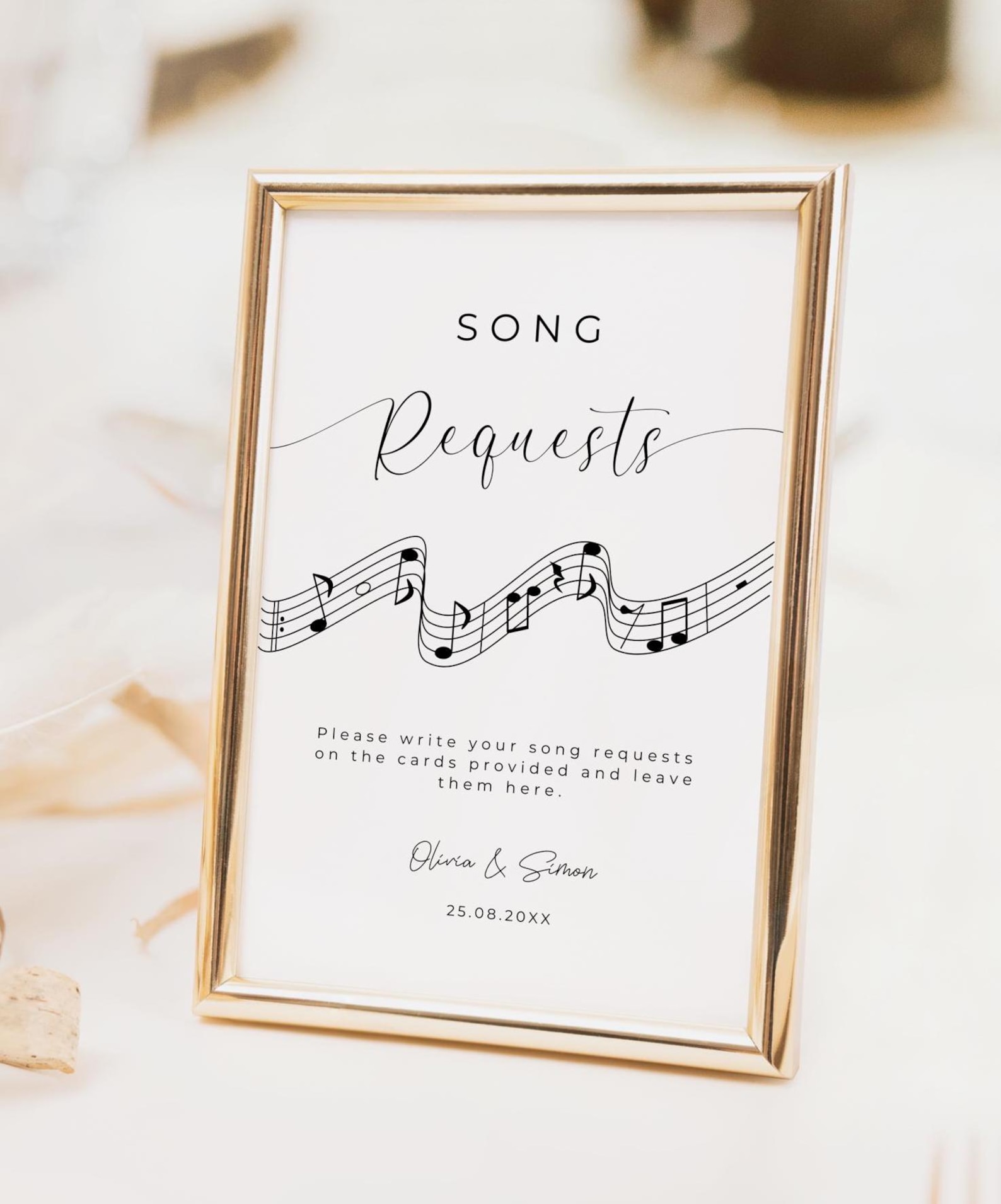 Wedding Song Requests | Printable Song Request Card | A Song Dj Request ...
