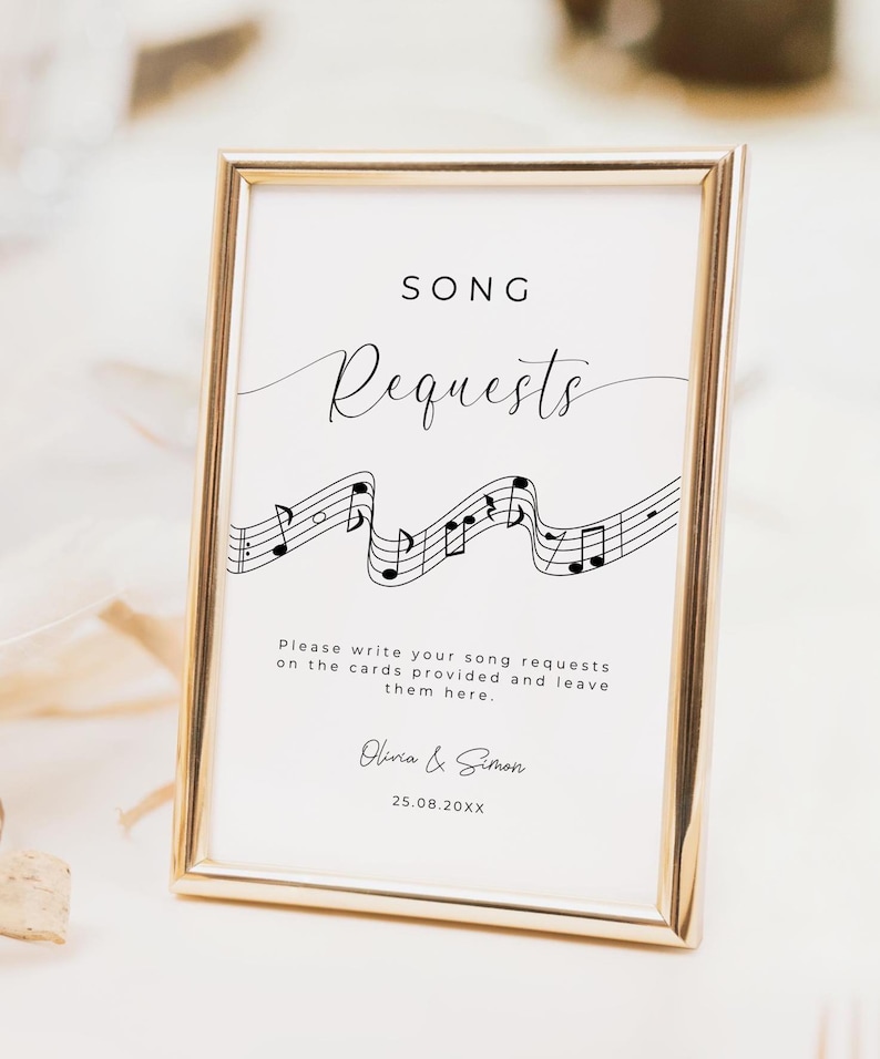 Wedding Song Requests | Printable Song Request Card | A Song Dj Request ...