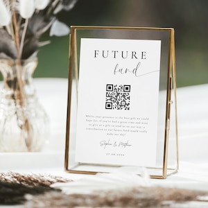 Modern Future Fund Wedding Sign: Venmo QR Code Template (digital ...