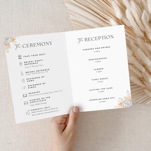 Wildflower Folded Wedding Programme Floral Ceremony Booklet Wildflower ...
