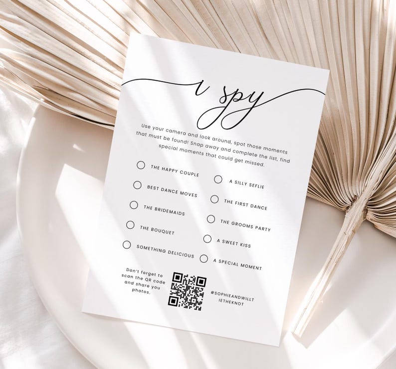 I Spy Wedding Game, Wedding I Spy, Wedding Photo Qr Code Sign, Wedding ...