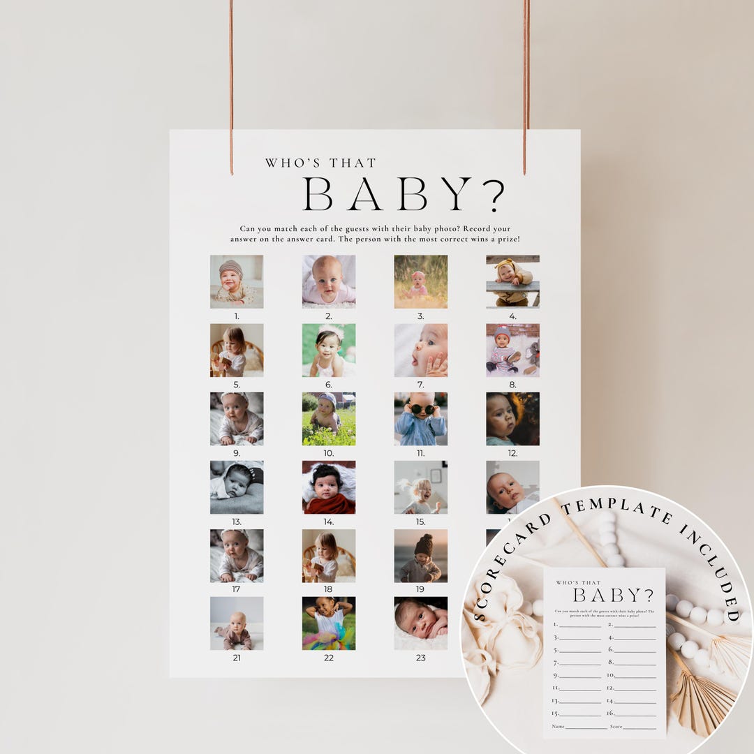 24 Photo's Who's That Baby Photo Game - Baby Photo Guessing Game ...
