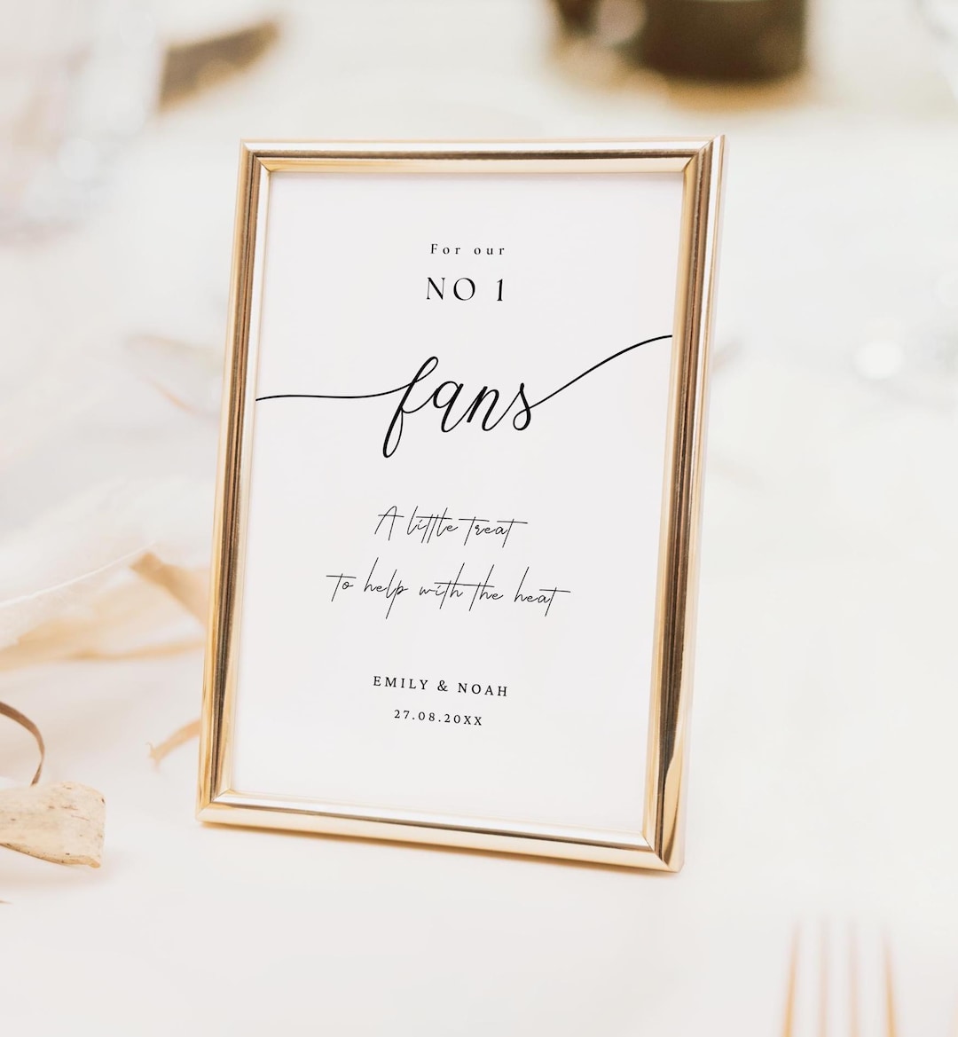 Wedding Fan Sign, Wedding Fans Template, for Our Number One Fans ...