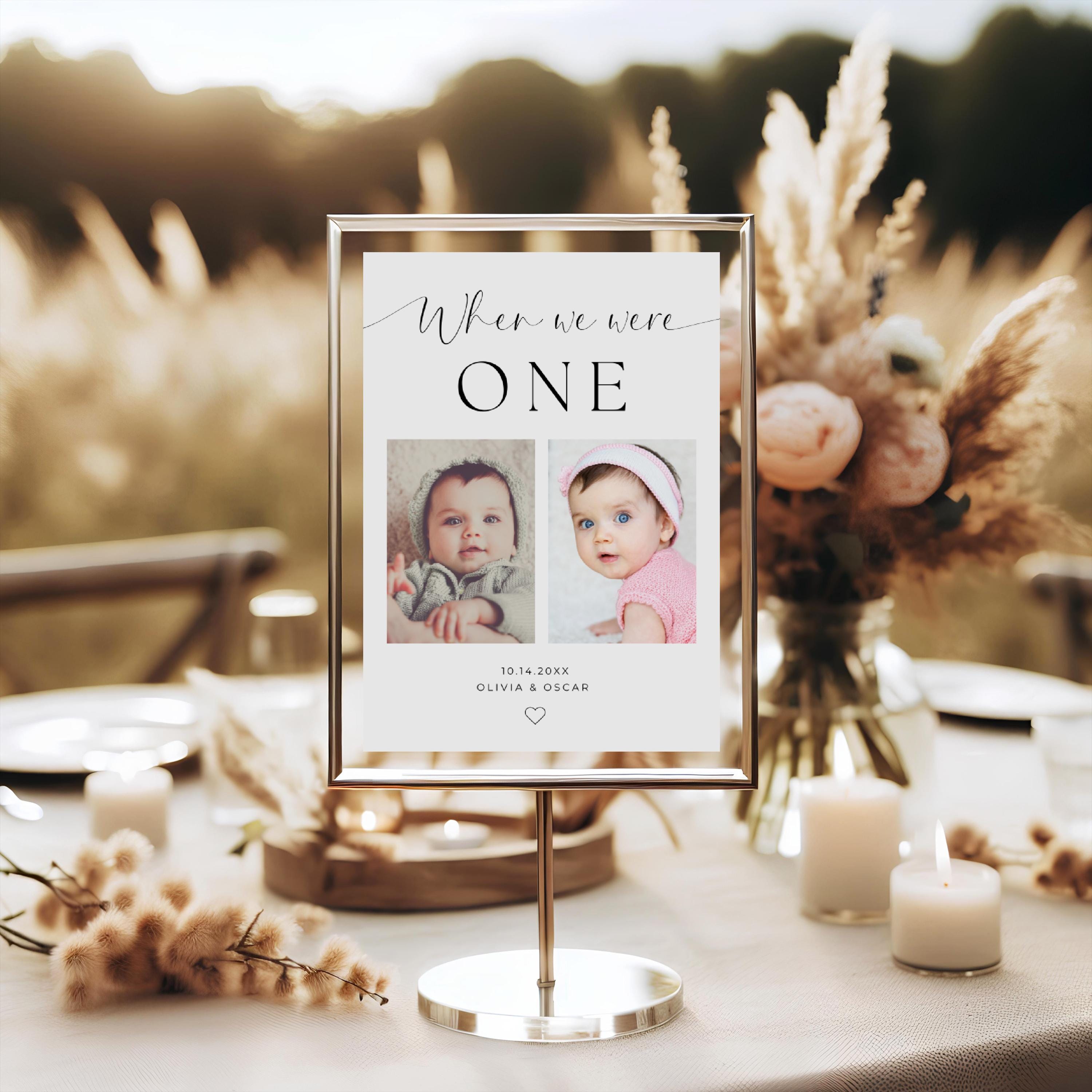 Photo Wedding Table Numbers Signs With Bride and Groom Baby Photo Table ...