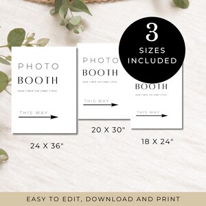 Minimalist Photobooth Arrow Wedding Sign (digital Download) - Etsy