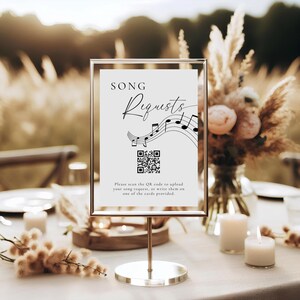 Wedding Song Request Card, Printable Music Request for Wedding, DJ ...