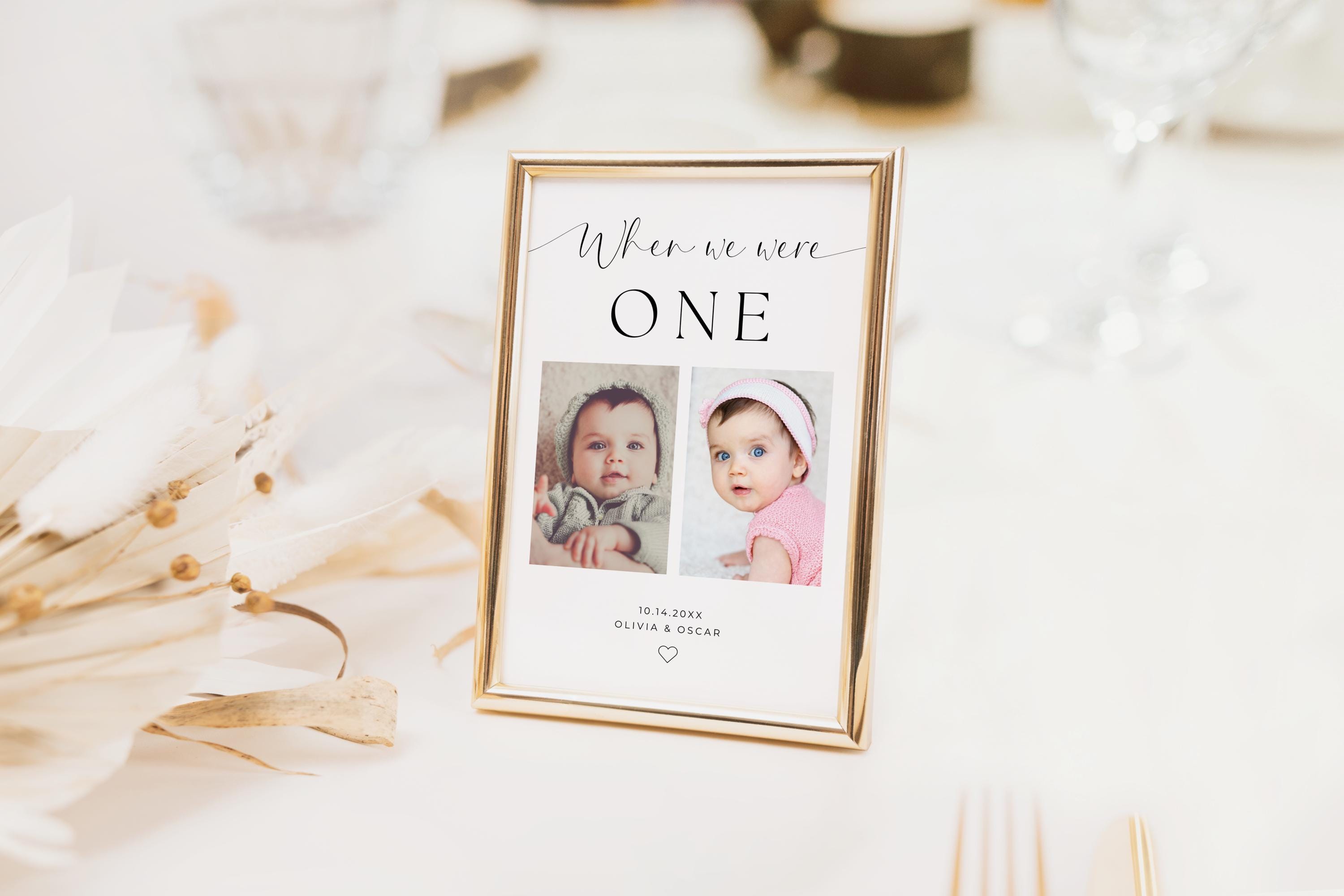Photo Wedding Table Numbers Signs With Bride and Groom Baby Photo Table ...