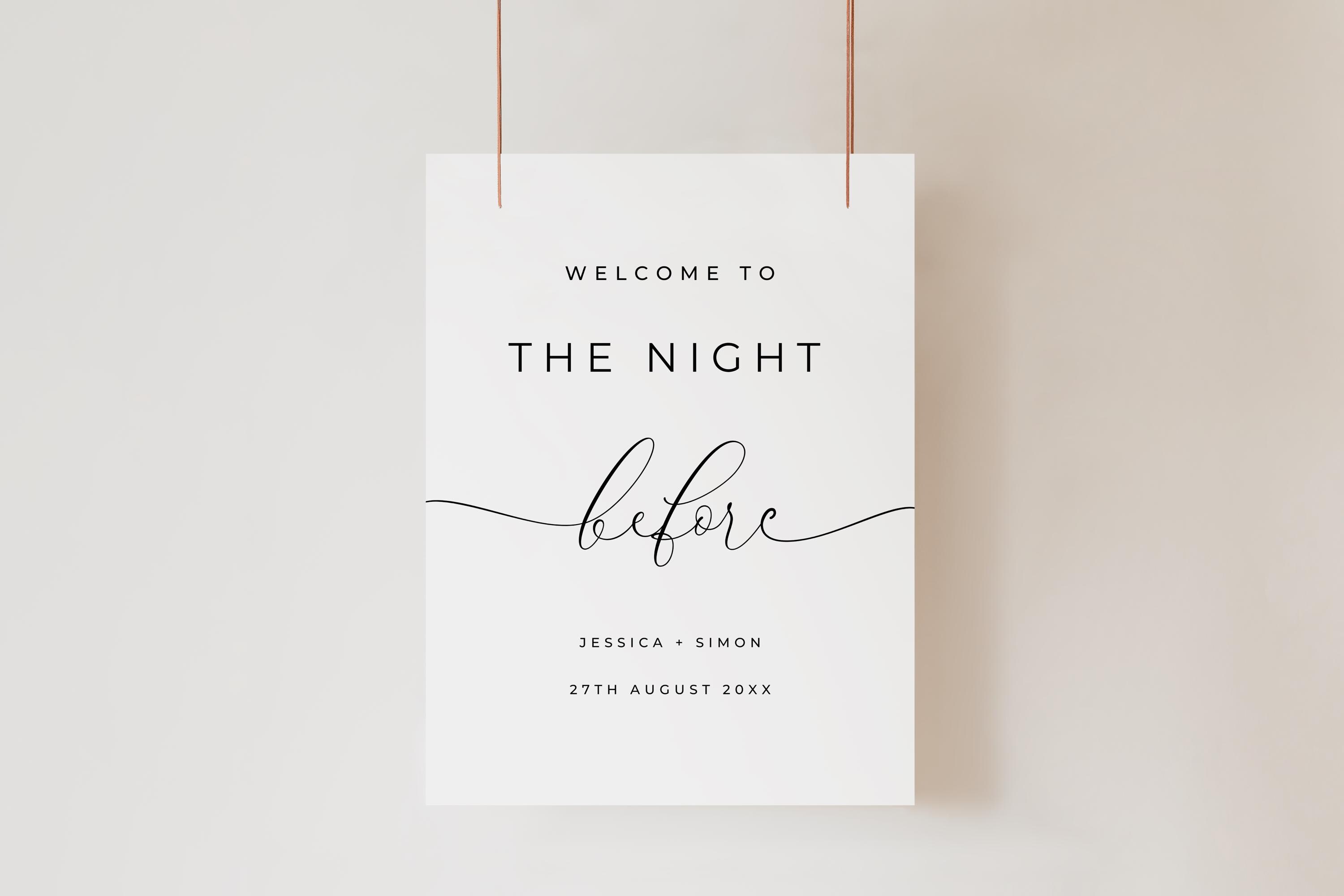 The Night Before Wedding Sign Digital Download Rehearsal Dinner Decor ...