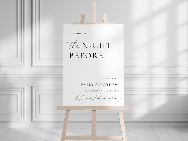 Minimalist the Night Before Sign Download, Wedding Rehearsal Dinner ...