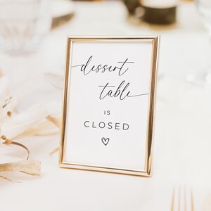 Modern Dessert Table Sign - Editable Wedding Dessert Sign - Cake Table ...