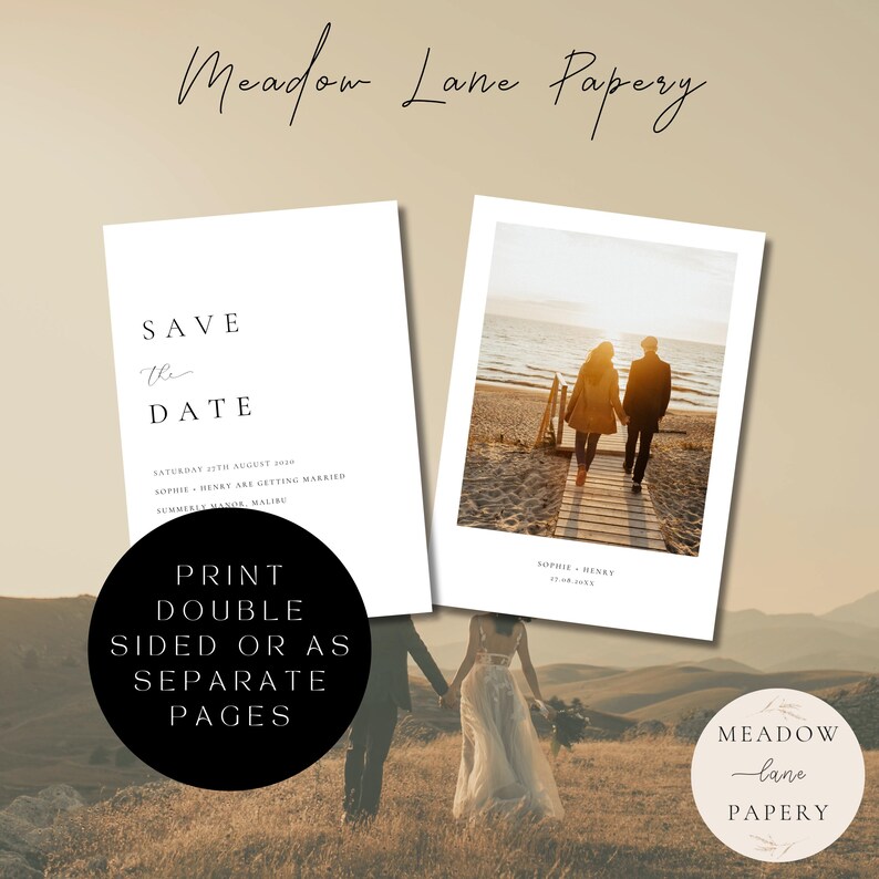 Editable Save the Date Template: Printable Wedding Invitation (digital ...