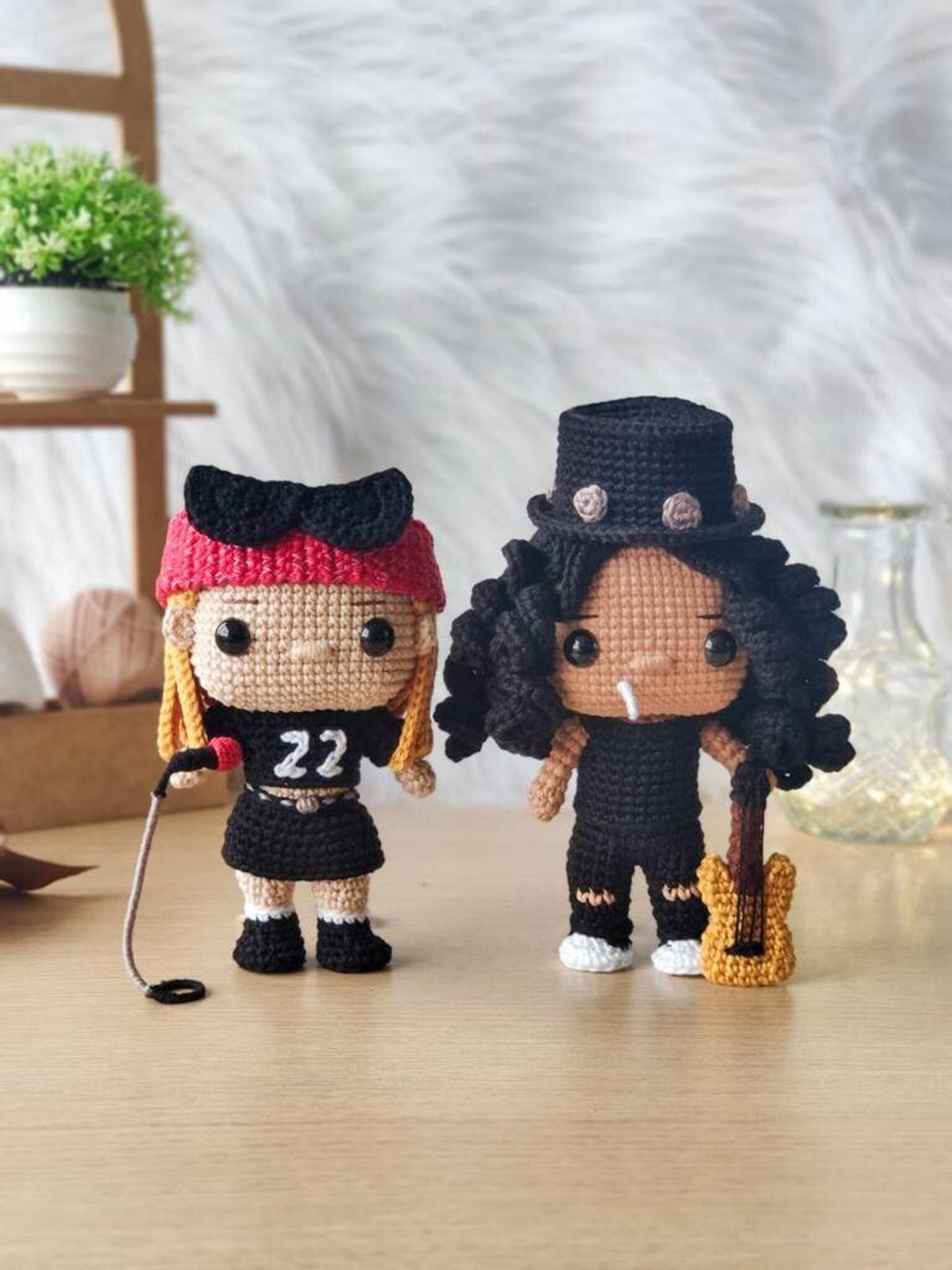 AMIGURUMI PATTERN Guns N' Roses Crochet Pattern | Axl Rose + Slash ...