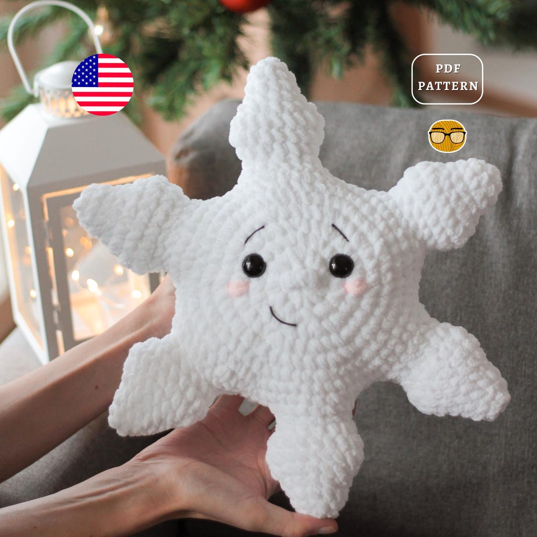 AMIGURUMI PATTERN Christmas Snowflake Crochet Pillow Plush Pattern ...