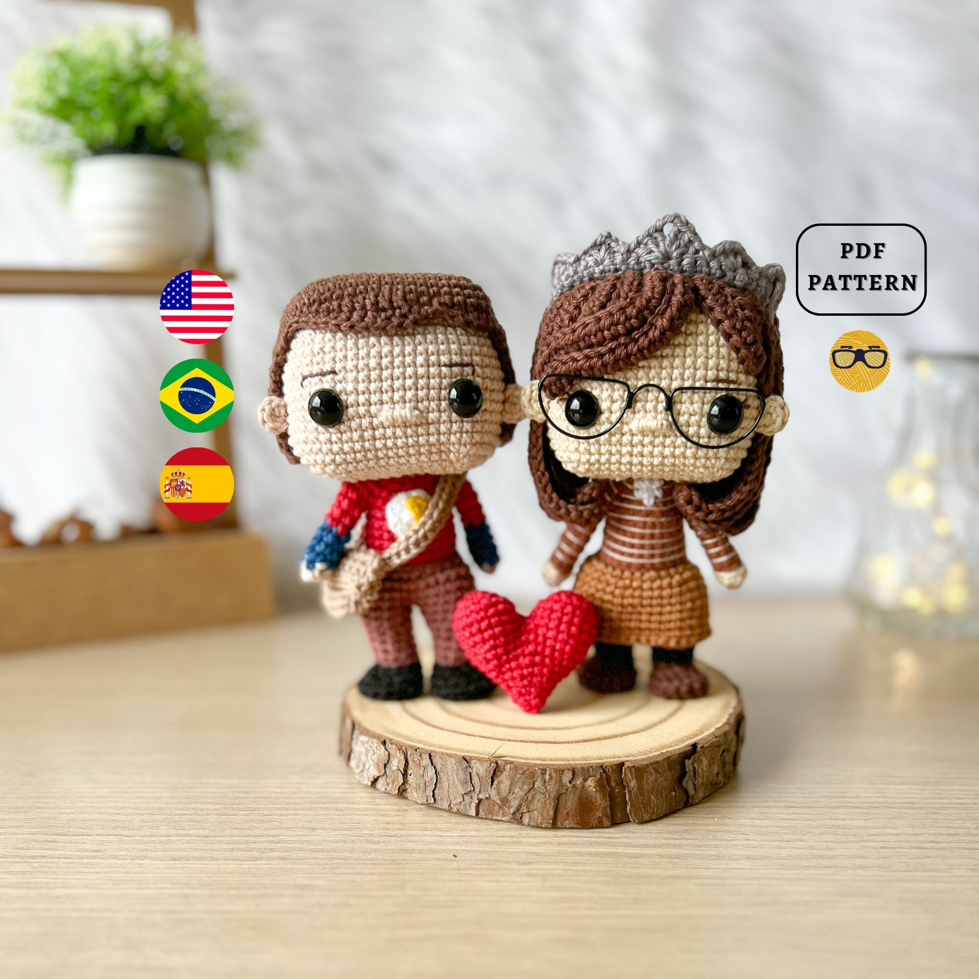 AMIGURUMI PATTERN Sheldon & Amy Crochet Pattern | Big Bang Theory | PDF ...