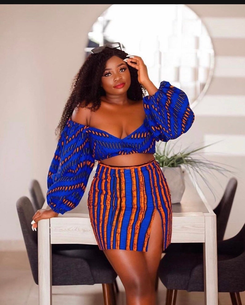 Ankara Crop Topafrican Party Dressafrican Women Etsy